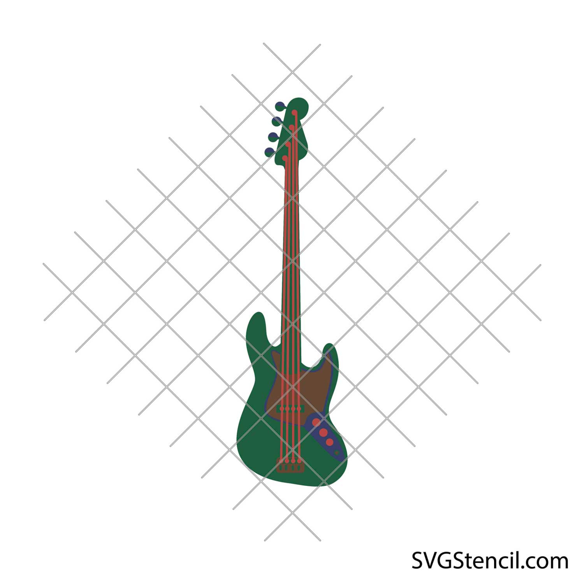 Electric guitar svg | Bass guitar svg | Layered design - SVGStencil