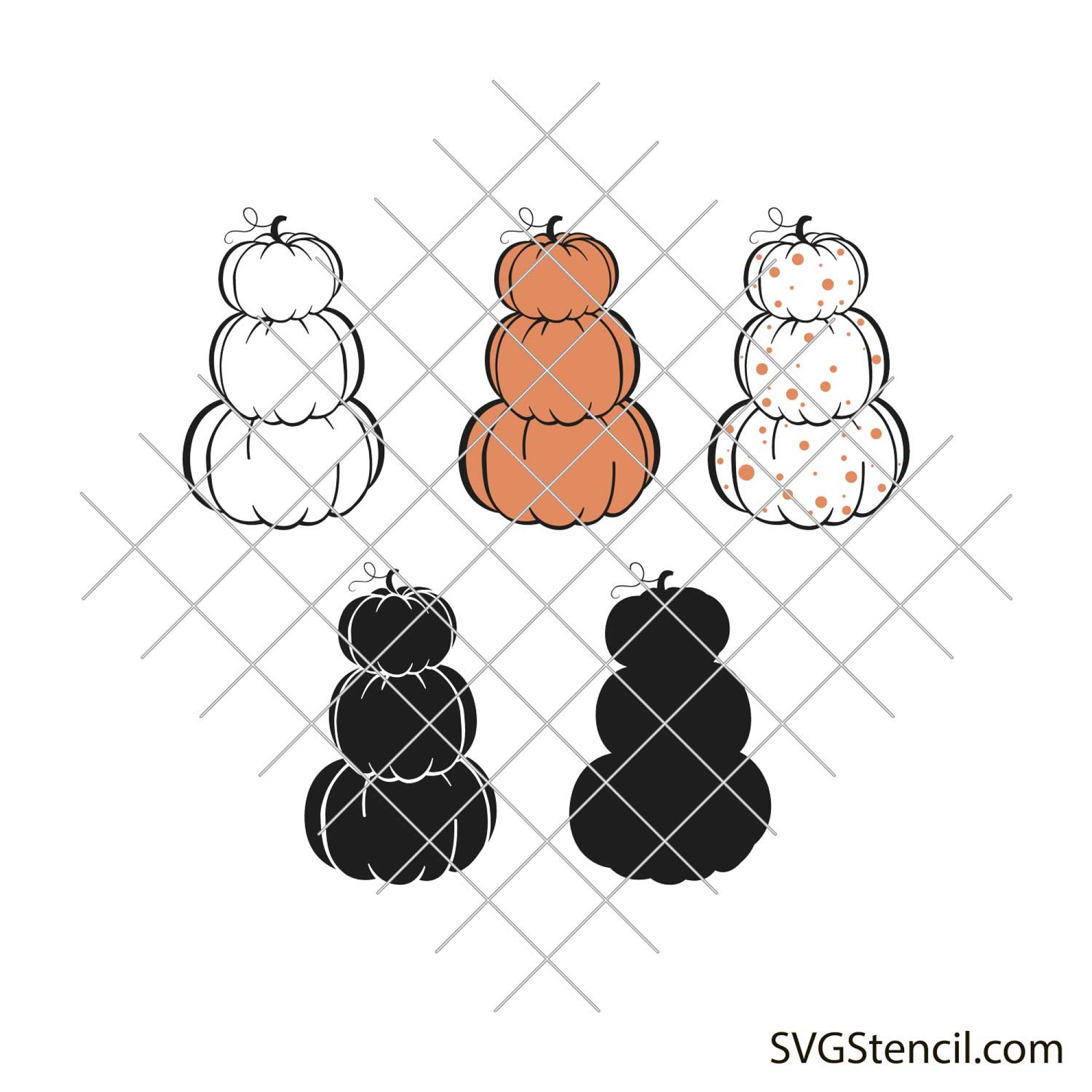 Pumpkin stack svg | Thankful pumpkin svg | Halloween decor - SVGStencil