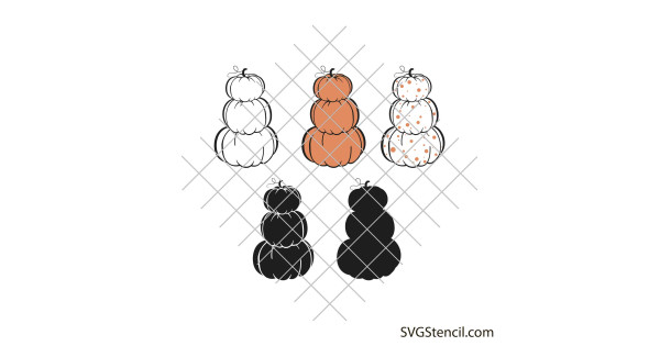 Pumpkin stack svg | Thankful pumpkin svg | Halloween decor - SVGStencil