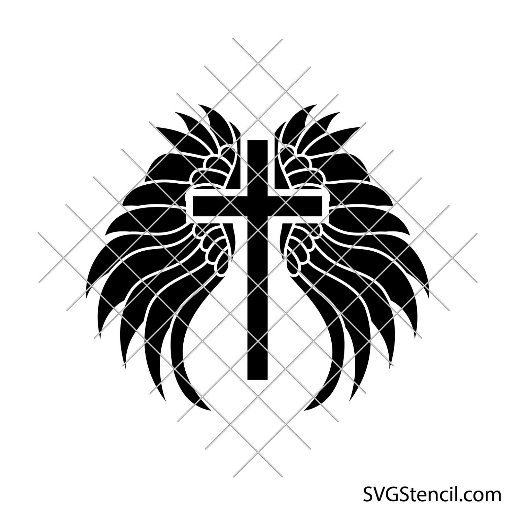 Cross monogram svg | Christian svg | Memorial svg - SVGStencil