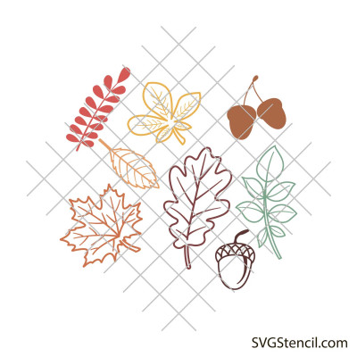 Autumn leaf svg | Fall leaves svg | Foliage Svg - SVGStencil