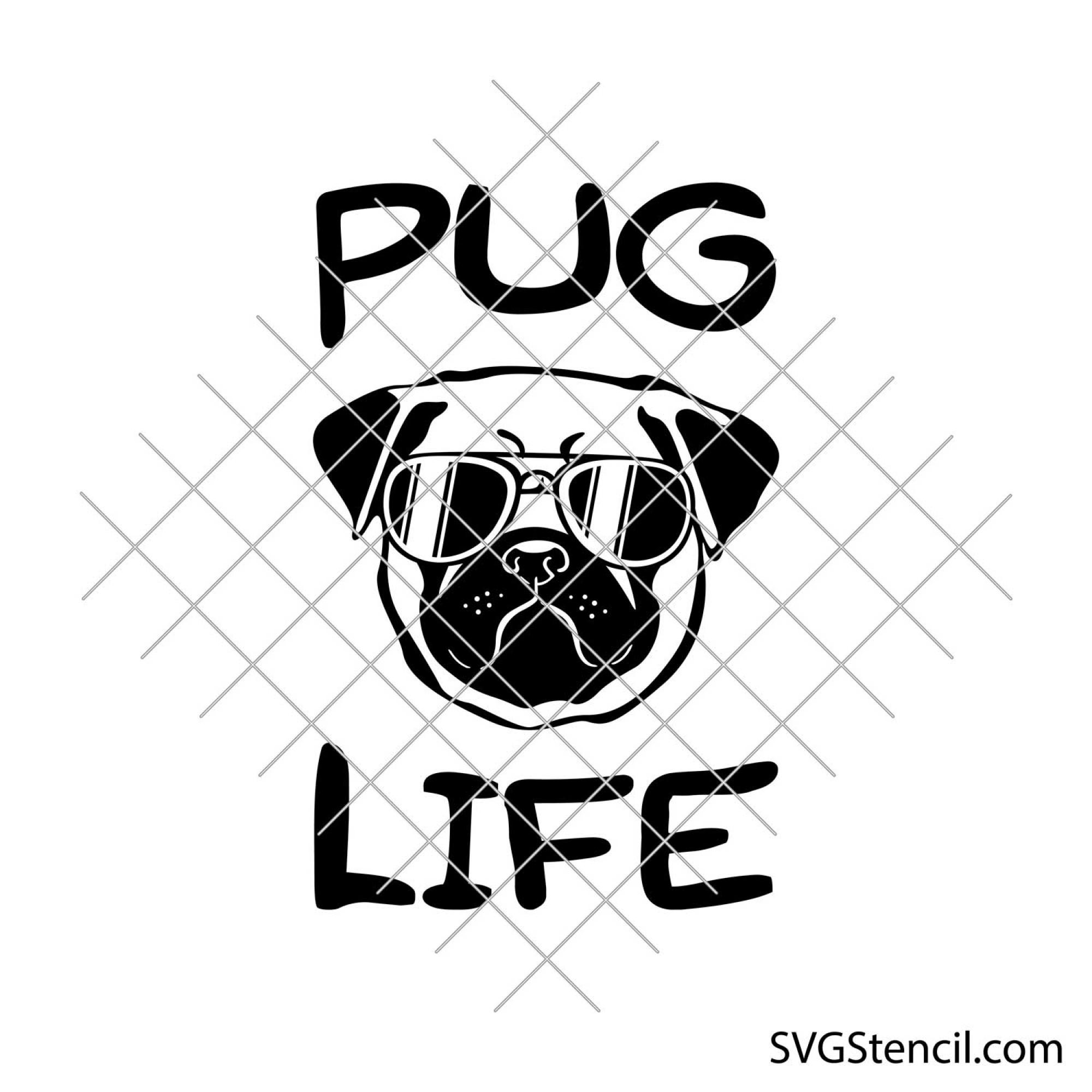 Funny dog svg | Puppy dog svg | Pug head svg - SVGStencil
