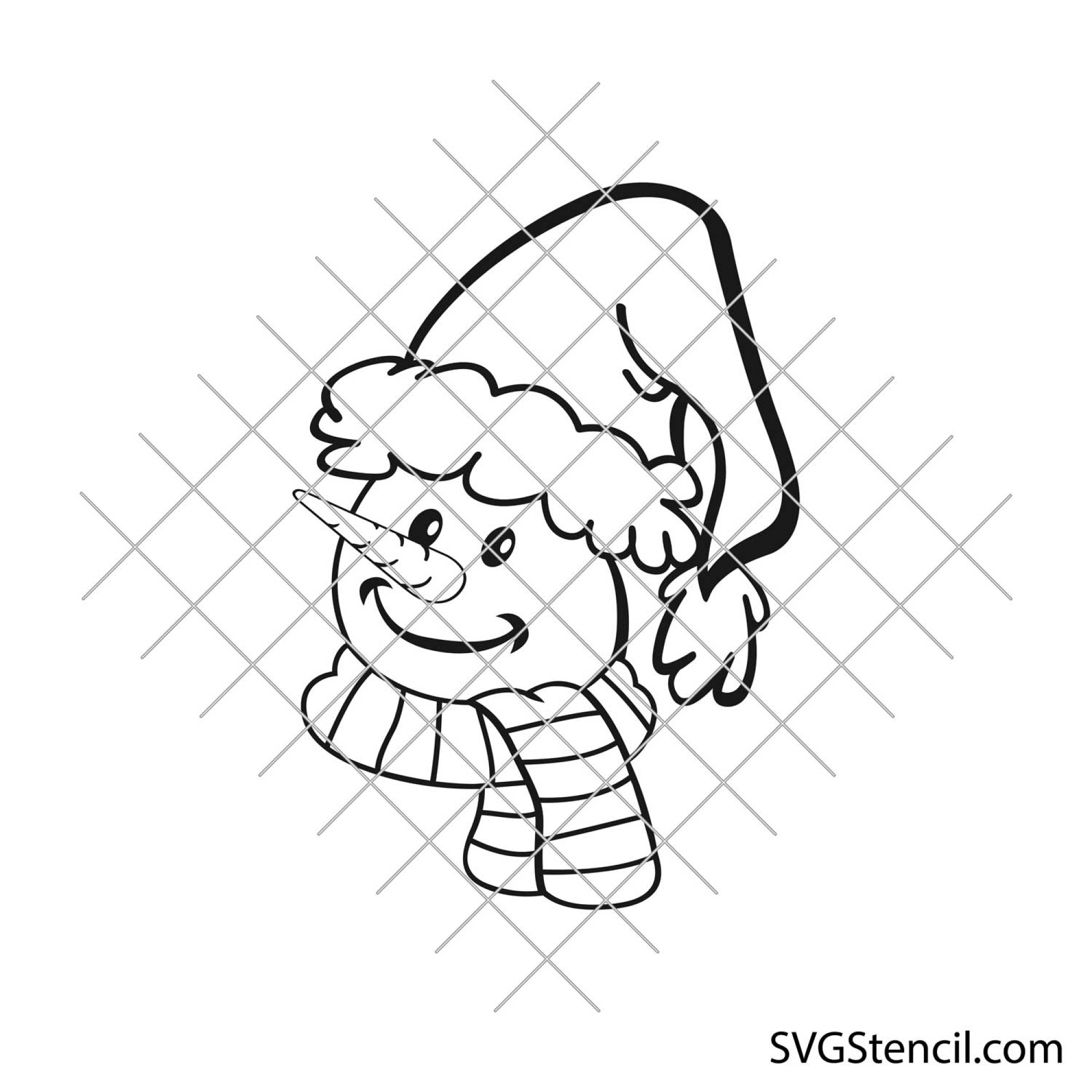 Cute snowman head svg | Snowman face svg | Snowman png - SVGStencil