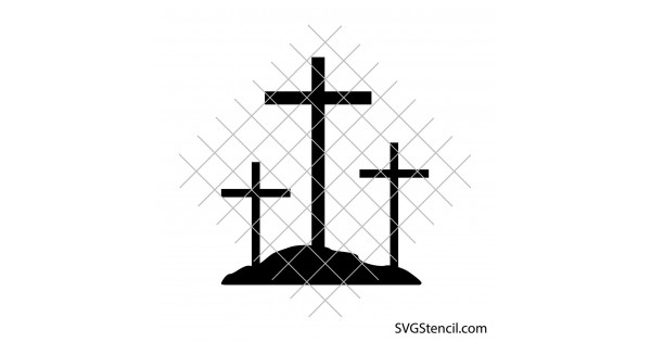 3 cross svg | Easter cross svg | Triple crosses svg - SVGStencil