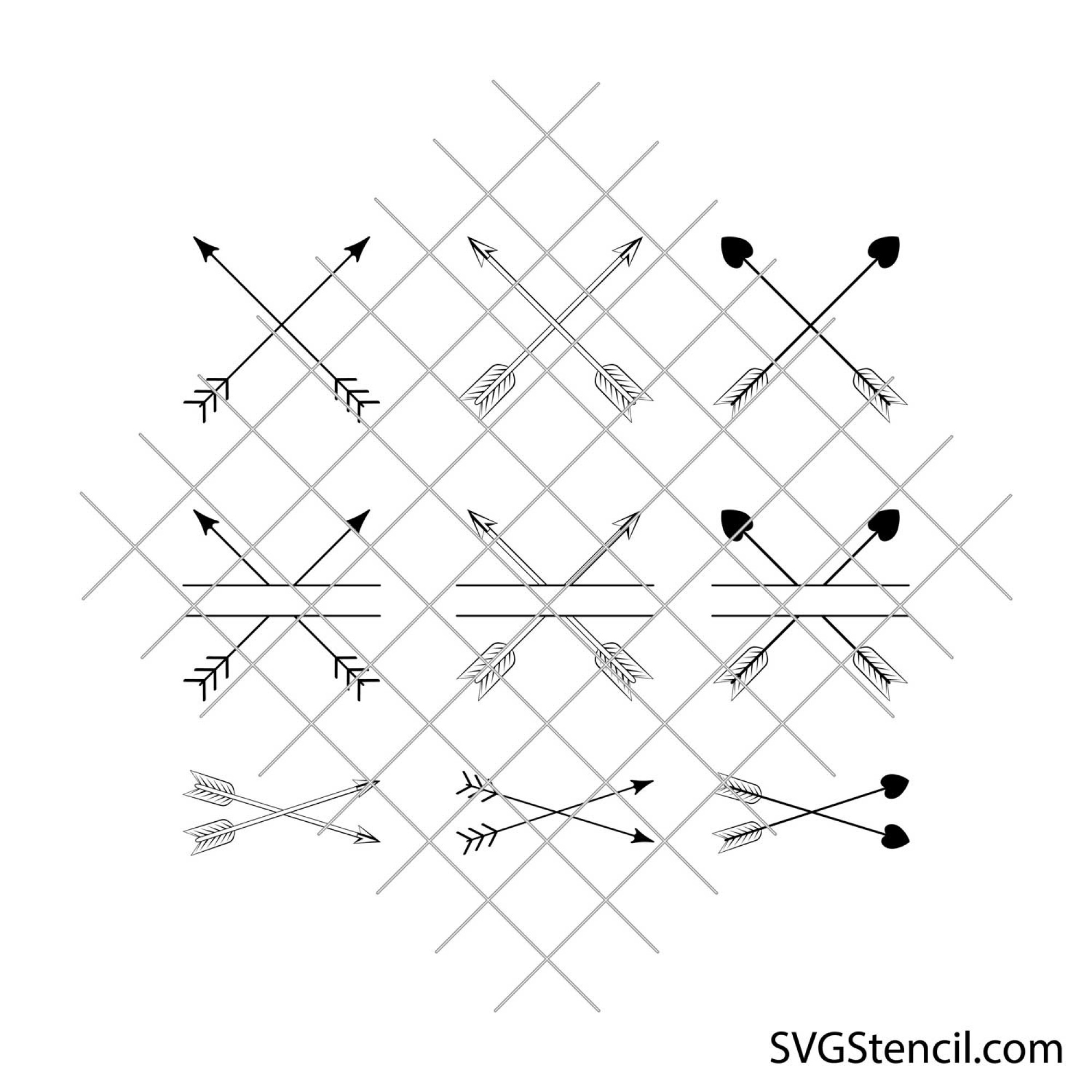 Tribal arrows svg | Archery arrows svg | Hunting arrow svg - SVGStencil