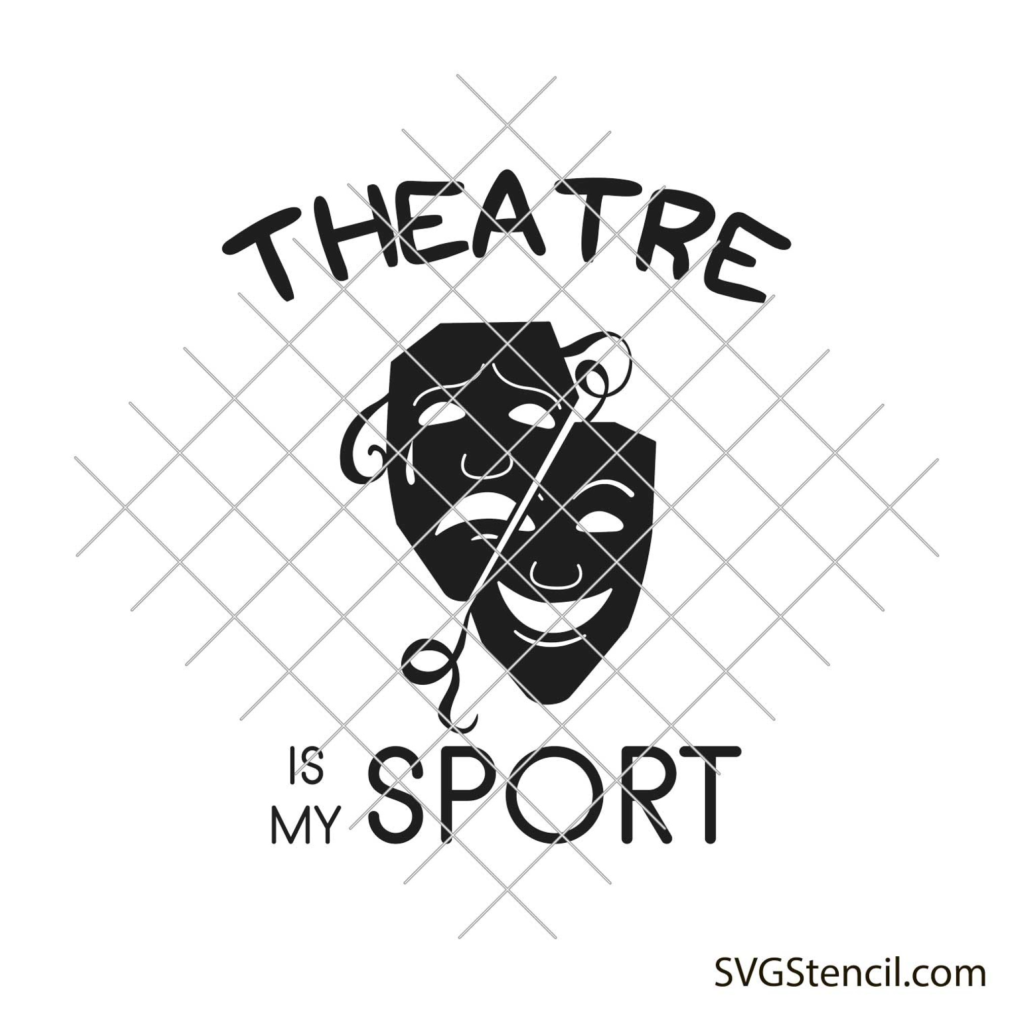 Comedy mask svg | Drama mask svg | Theatre life svg - SVGStencil