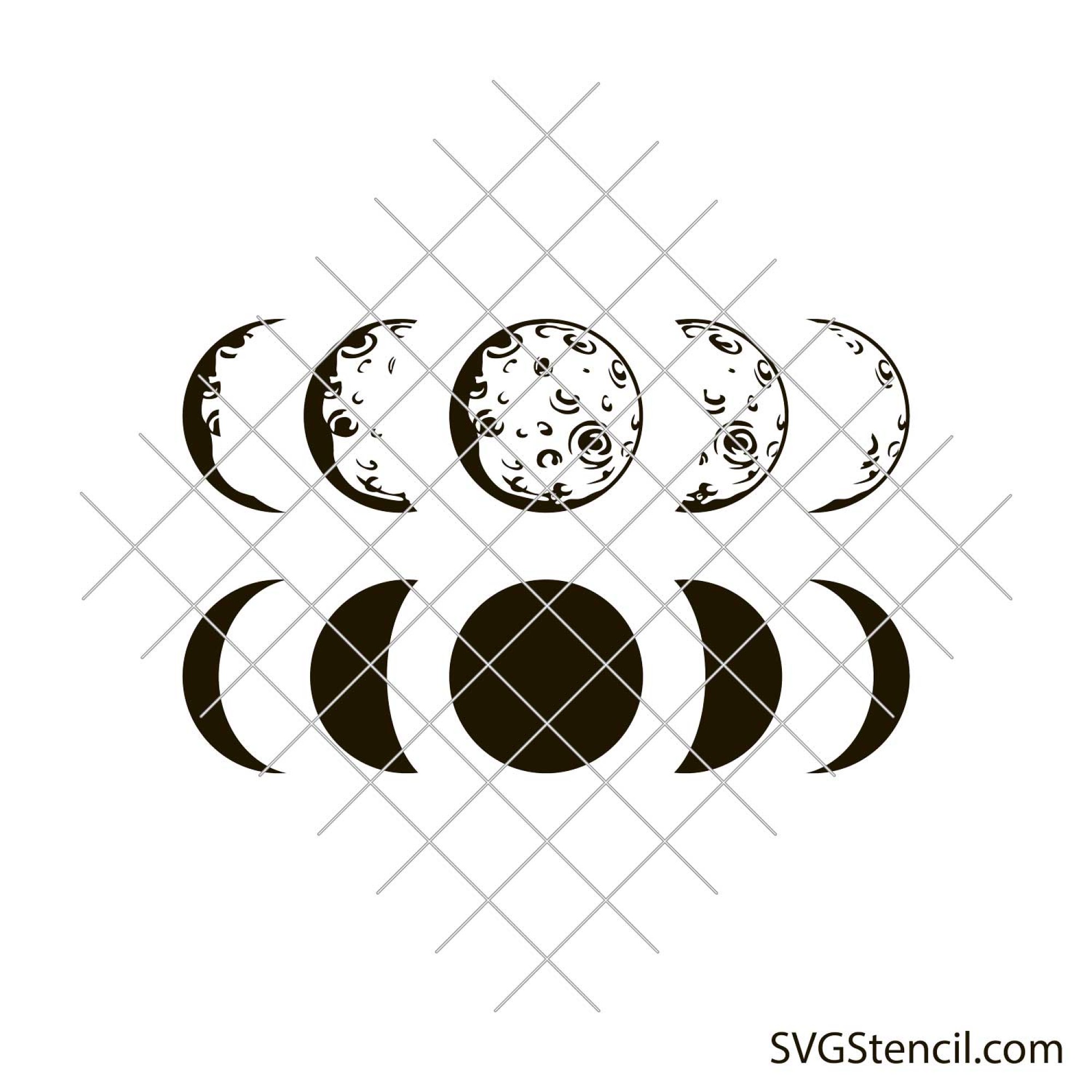 Mystic celestial svg | Moon cycle svg | Lunar svg - SVGStencil