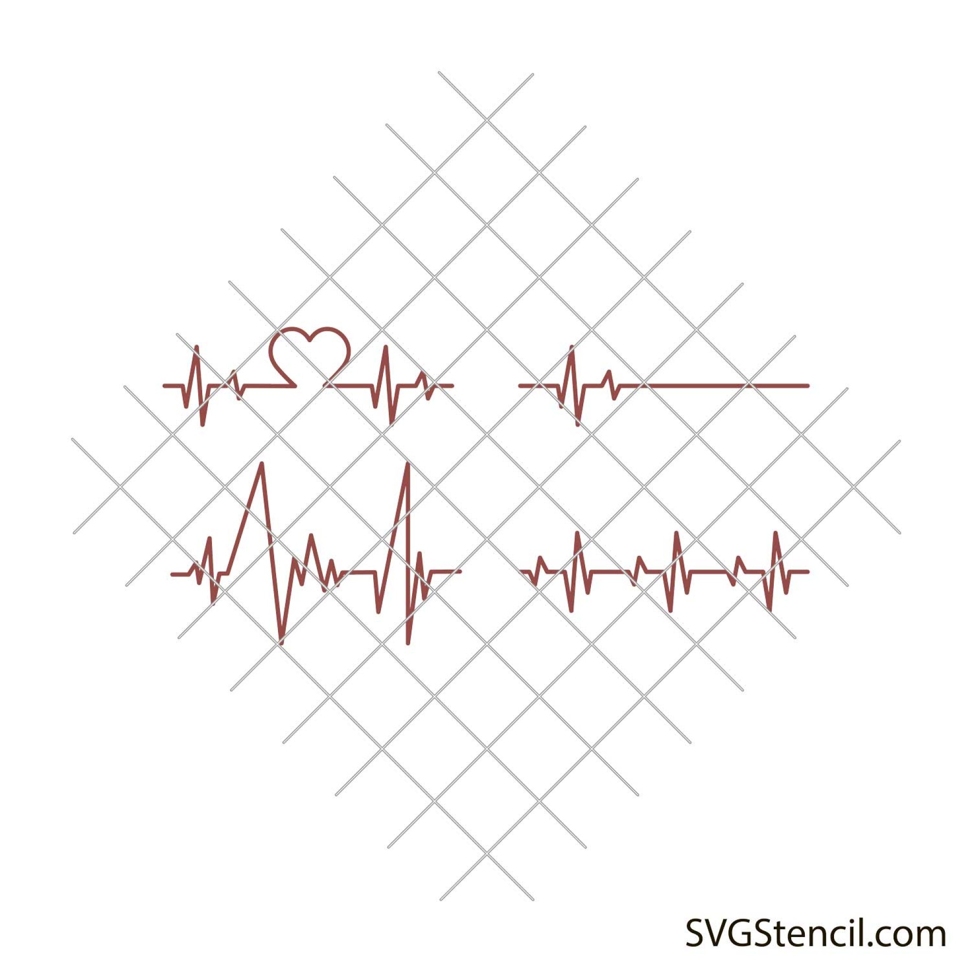 Heart rate svg | Heartbeat with heart svg| Free svg design - SVGStencil