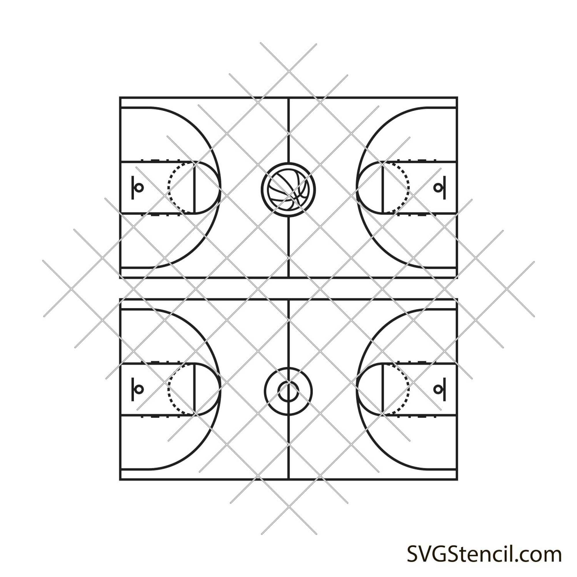 Basketball field svg | Basketball team svg | Basketball mom - SVGStencil