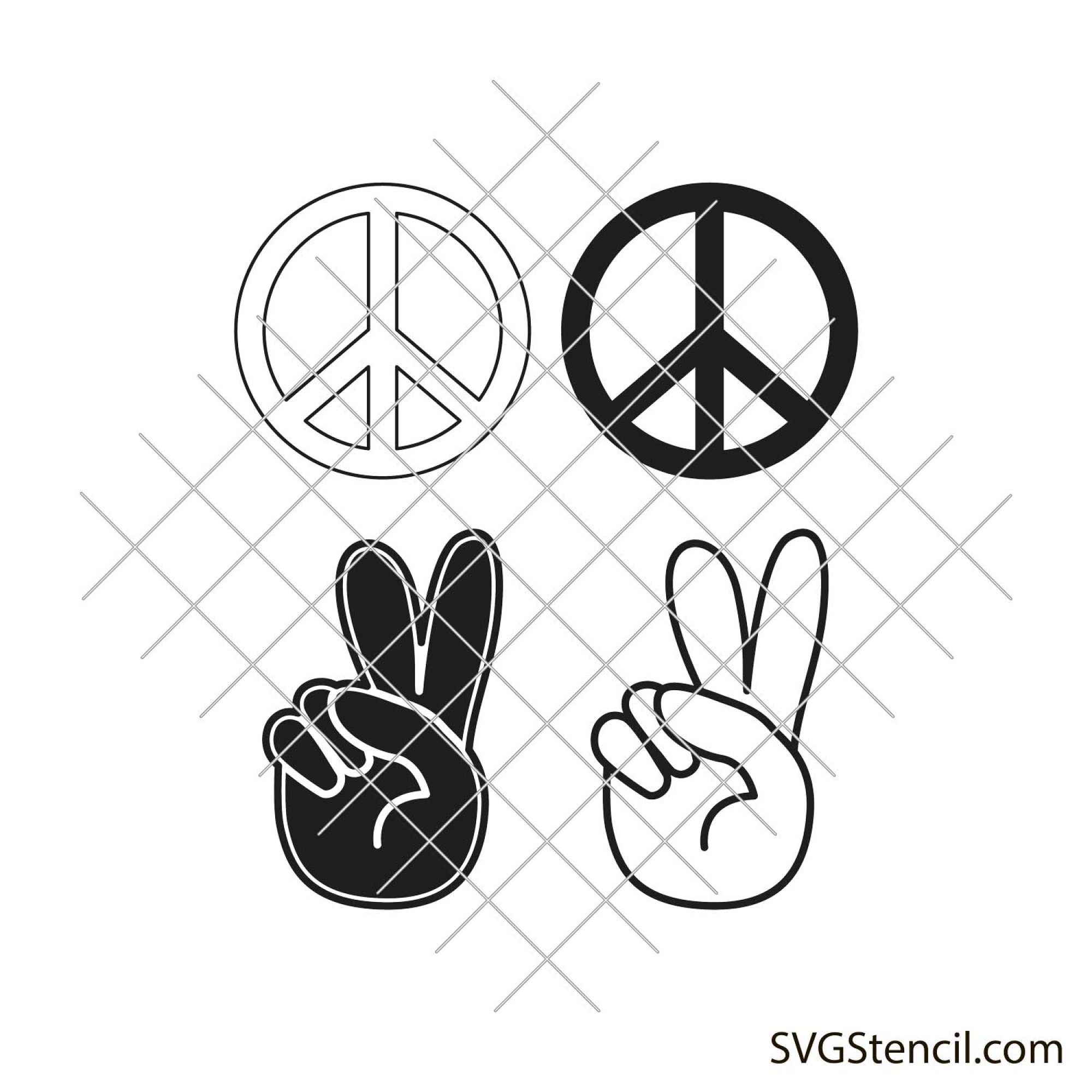 Peace symbol svg | Peace fingers svg | Free svg design - SVGStencil