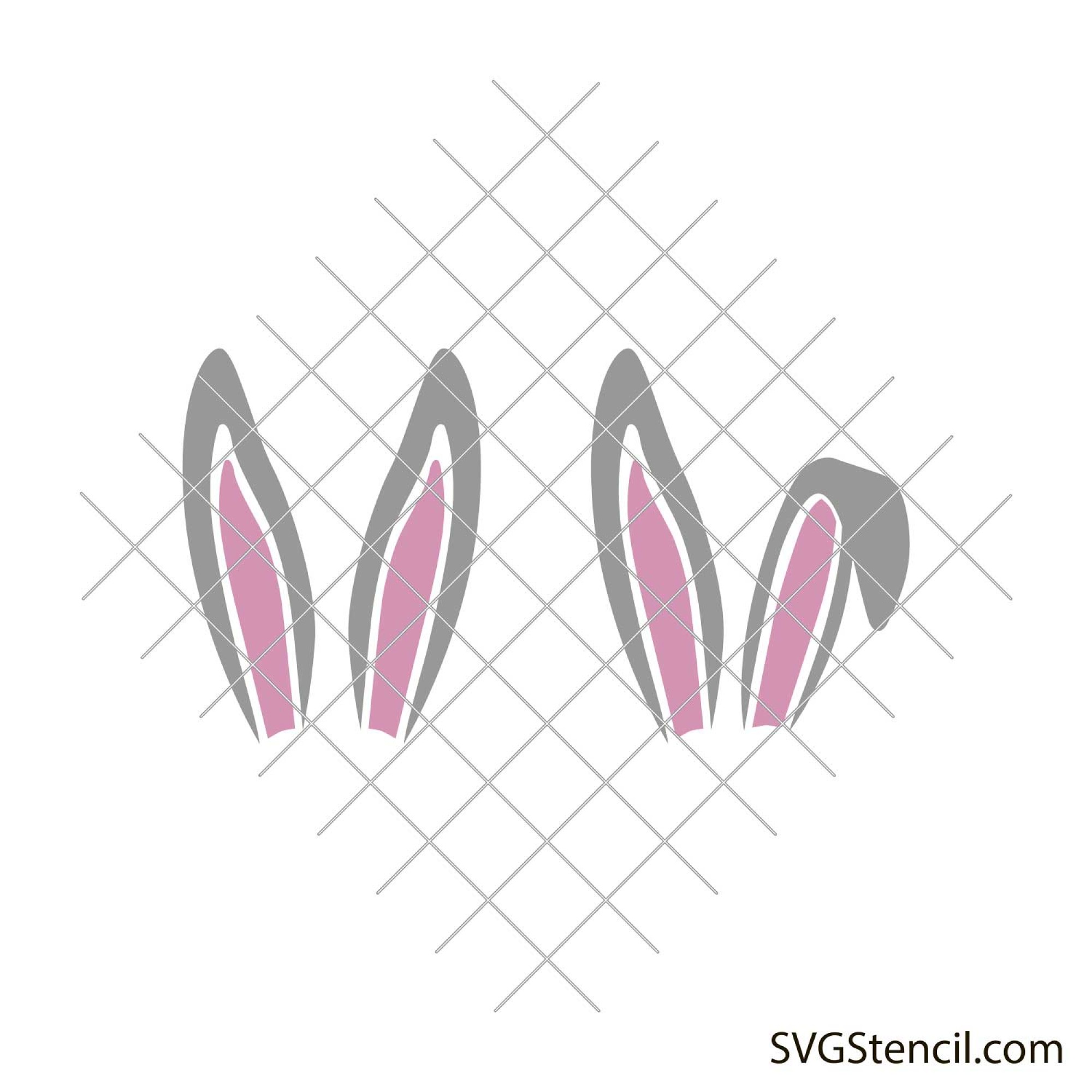 Bunny ear svg | Easter bunny ears svg | Easter crafts svg - SVGStencil