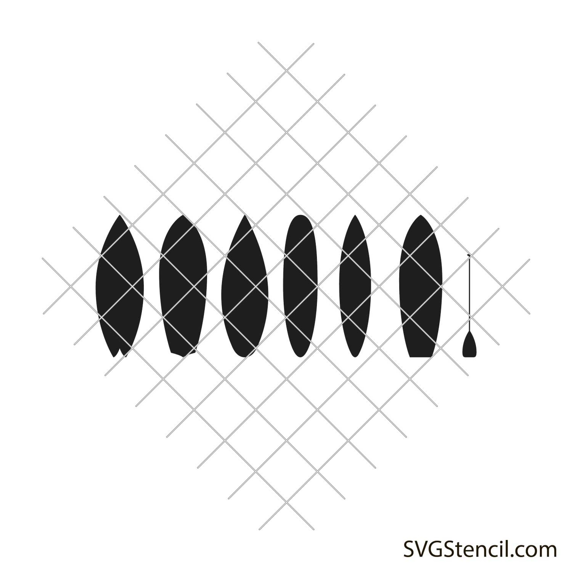 Simple surfboard svg | Summer surfboard svg | Surf svg - SVGStencil