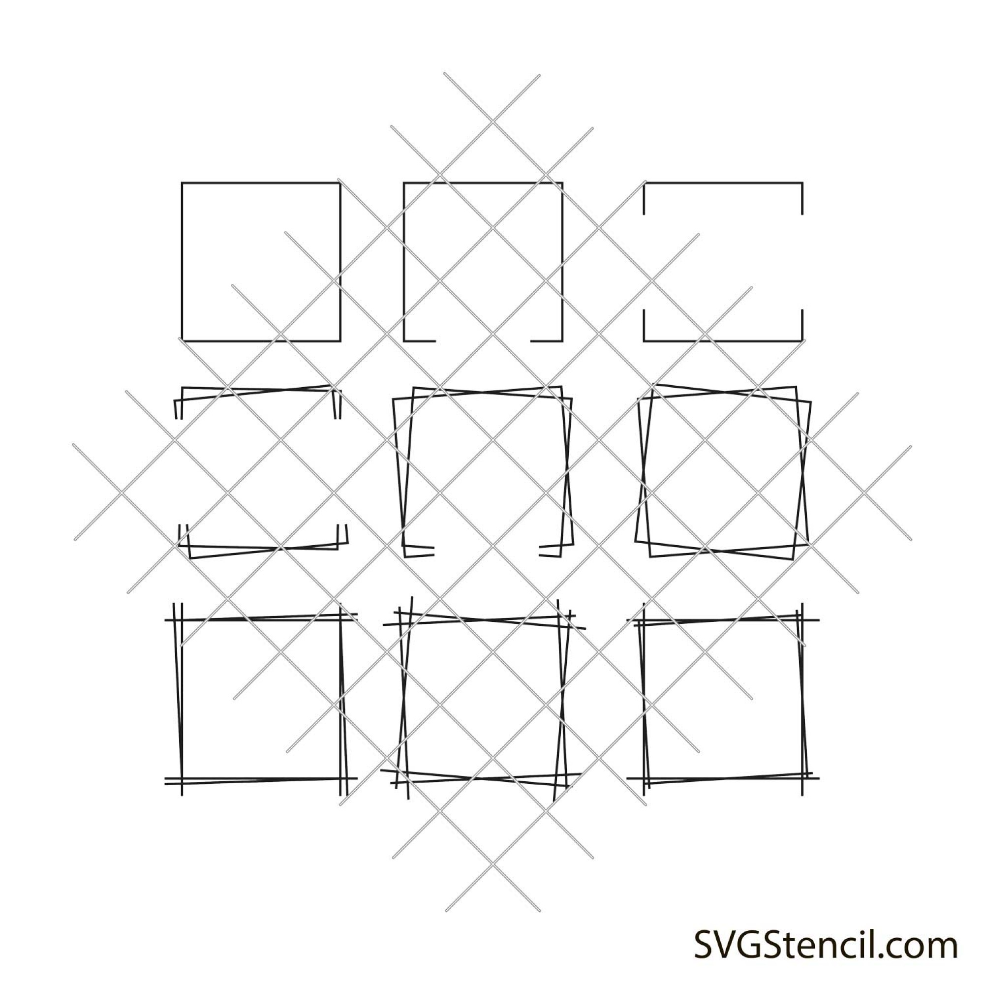 Simple border svg | Monogram frame svg | Double frame svg - SVGStencil