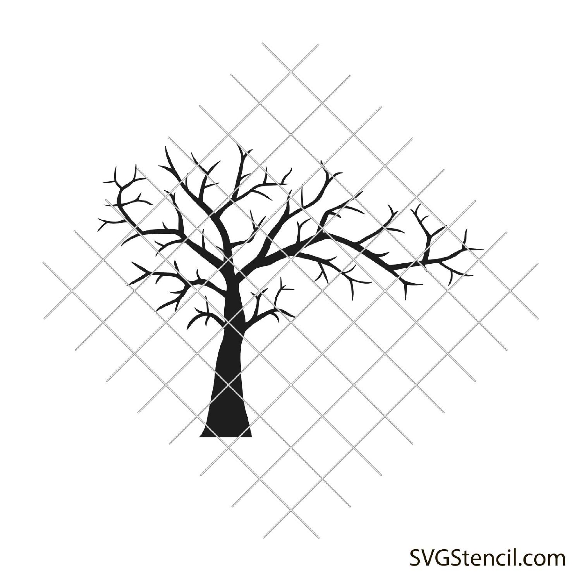 Bare tree svg | Forest tree svg | Tree silhouette svg - SVGStencil