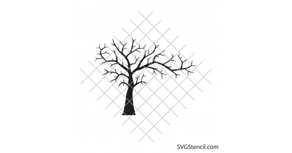 Bare tree svg | Forest tree svg | Tree silhouette svg - SVGStencil