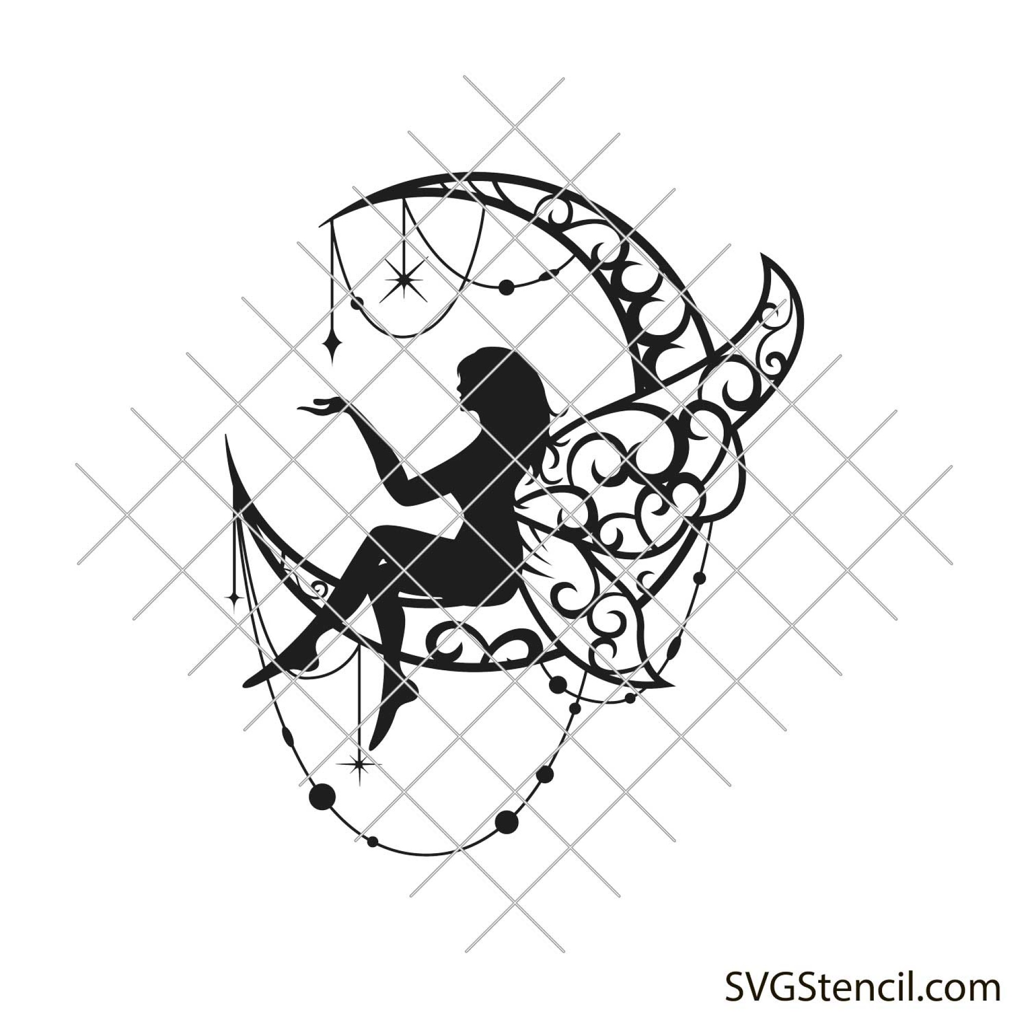 Mystical fairy svg | Celestial fairy svg | Fantasy svg - SVGStencil