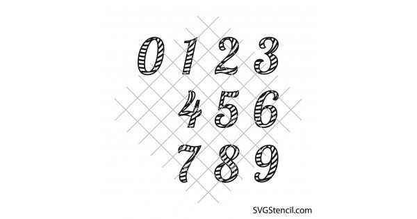 Numbers svg | Fancy numbers svg | Wedding table numbers svg - SVGStencil