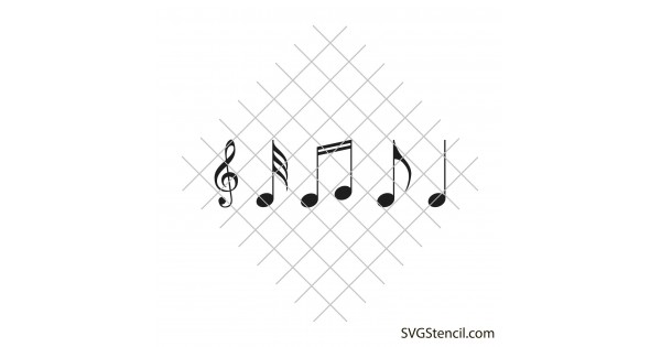 Band music notes svg | Notes svg | Musical note svg - SVGStencil