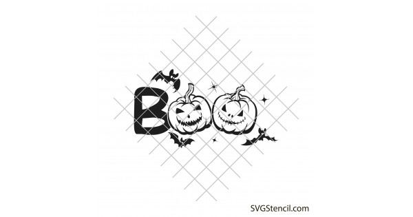 Halloween boo svg | Kids halloween svg | Scary pumpkin svg - SVGStencil