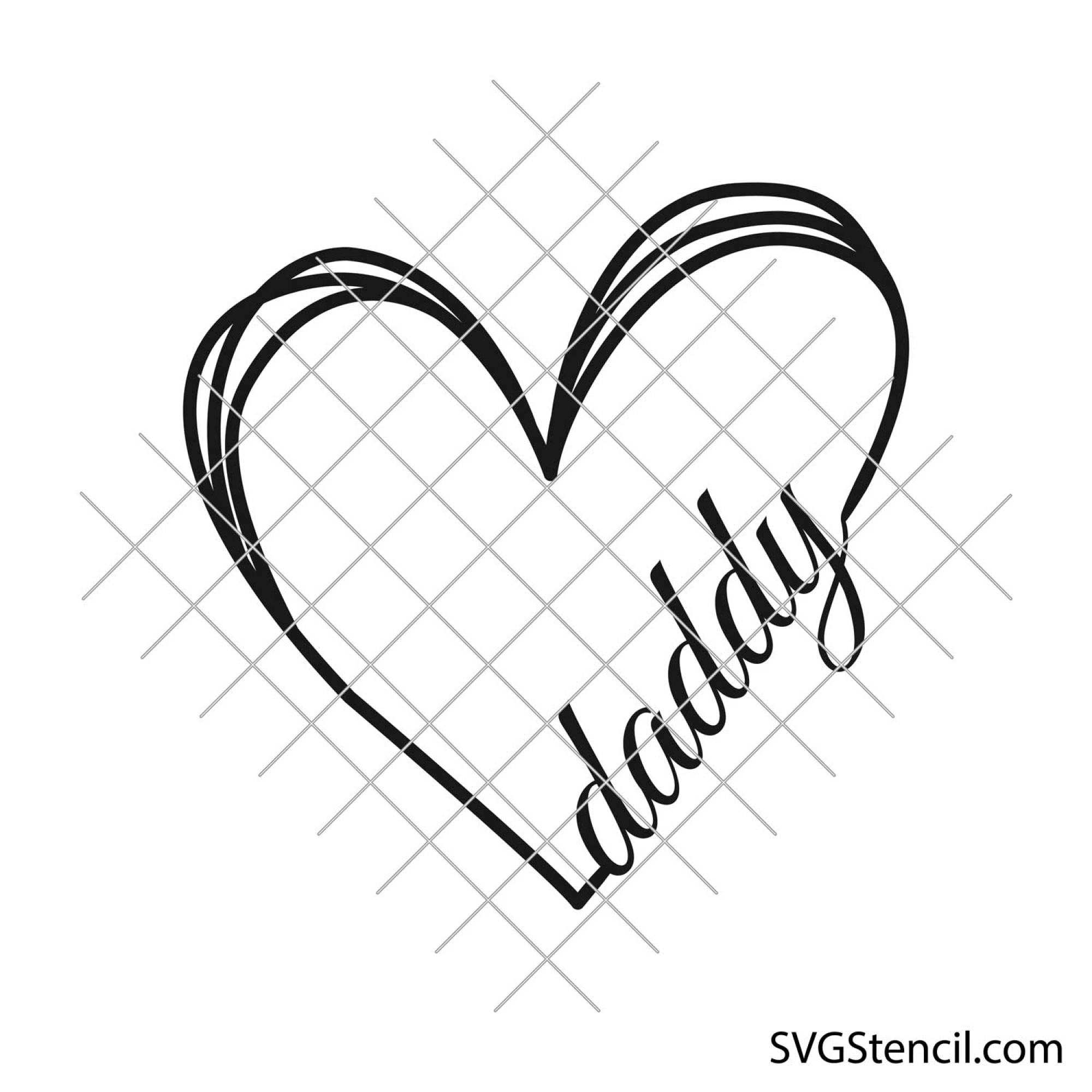 Daddy heart svg | Funny fathers day svg | Dad shirt svg - SVGStencil