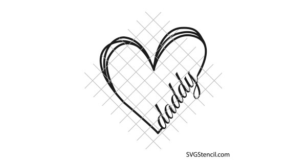 Daddy heart svg | Funny fathers day svg | Dad shirt svg - SVGStencil