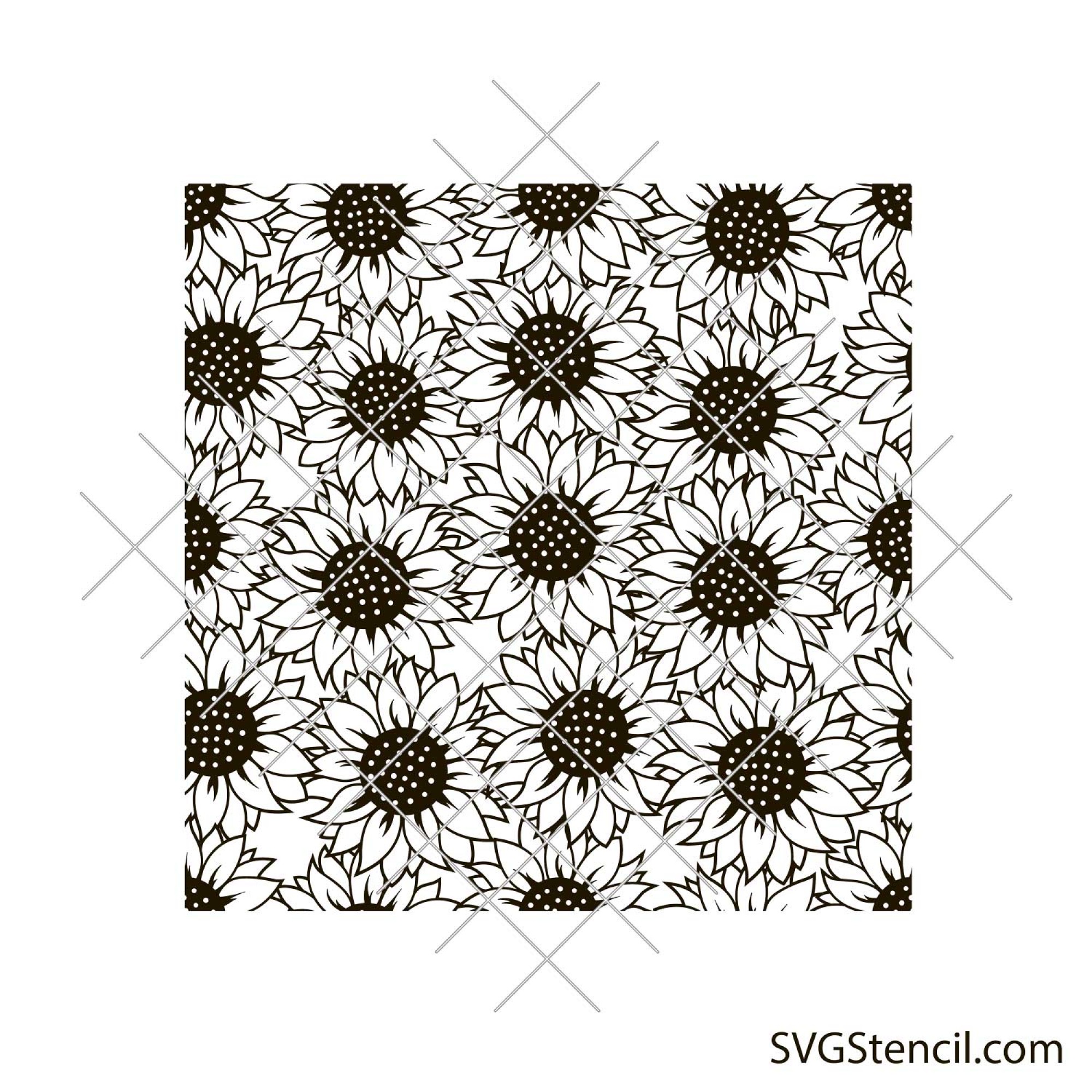 Floral svg design | Swirl template | Sunflowers outline - SVGStencil