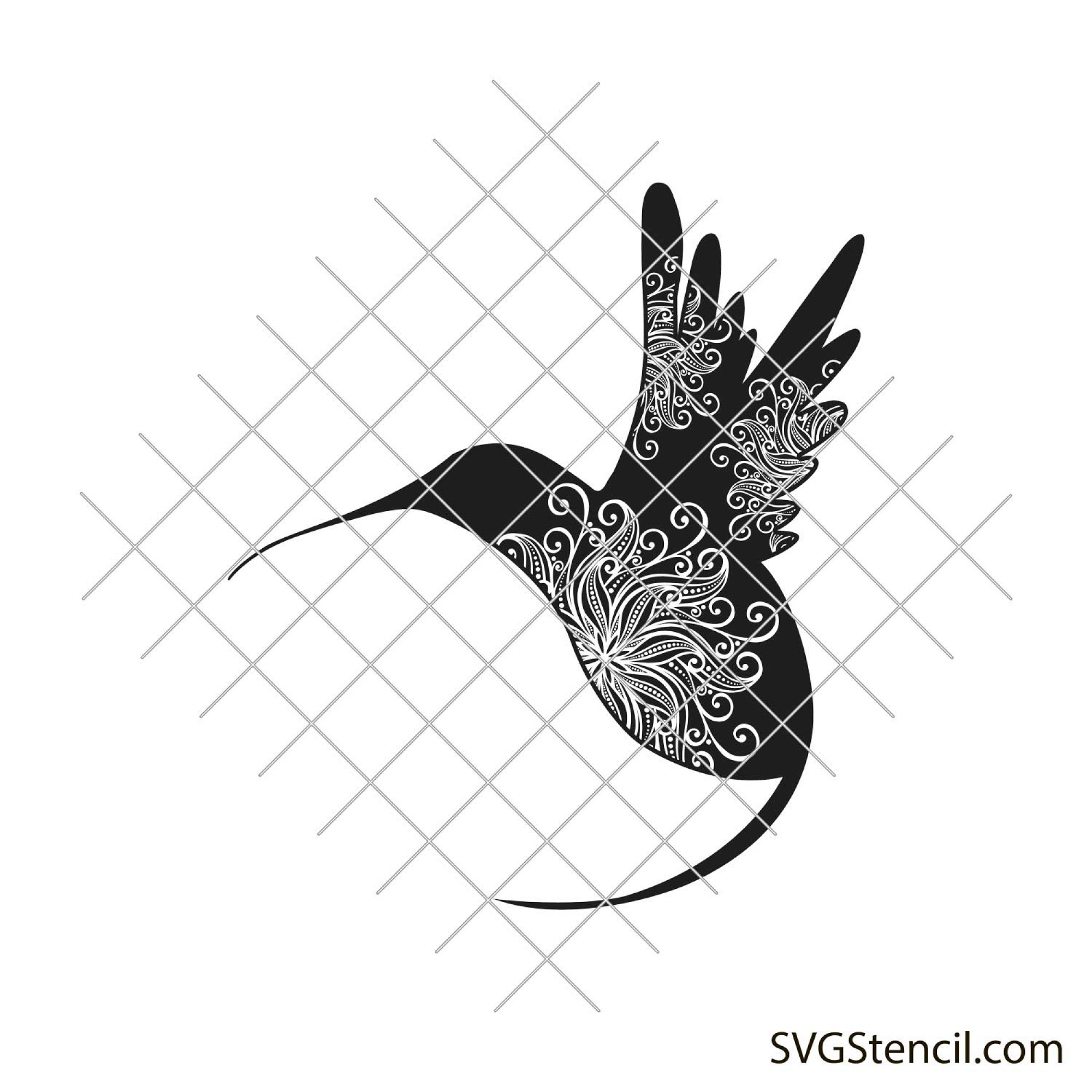 Humming bird svg | Bird silhouette svg |Hummingbird clipart - SVGStencil