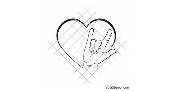 Love sign language svg | Asl svg | Hand sign svg - SVGStencil