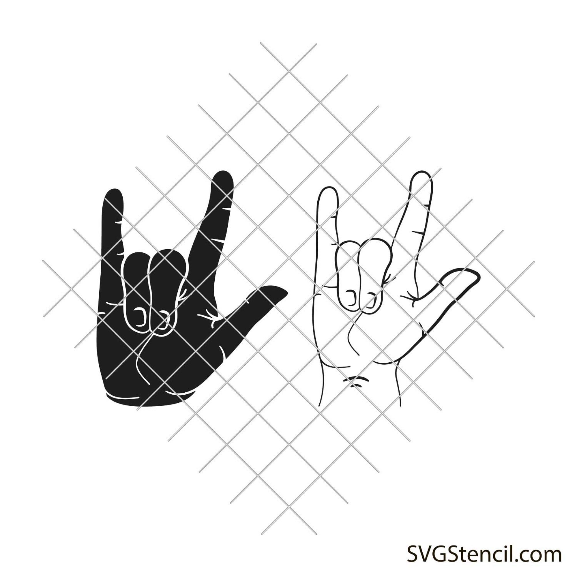 Free svg design | Asl svg | Sign language svg - SVGStencil