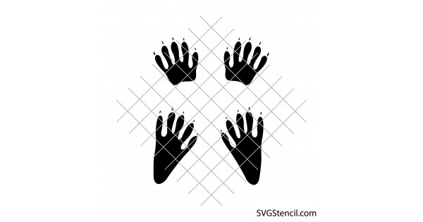 Raccoon print svg | Raccoon footprints svg |Coon track svg - SVGStencil