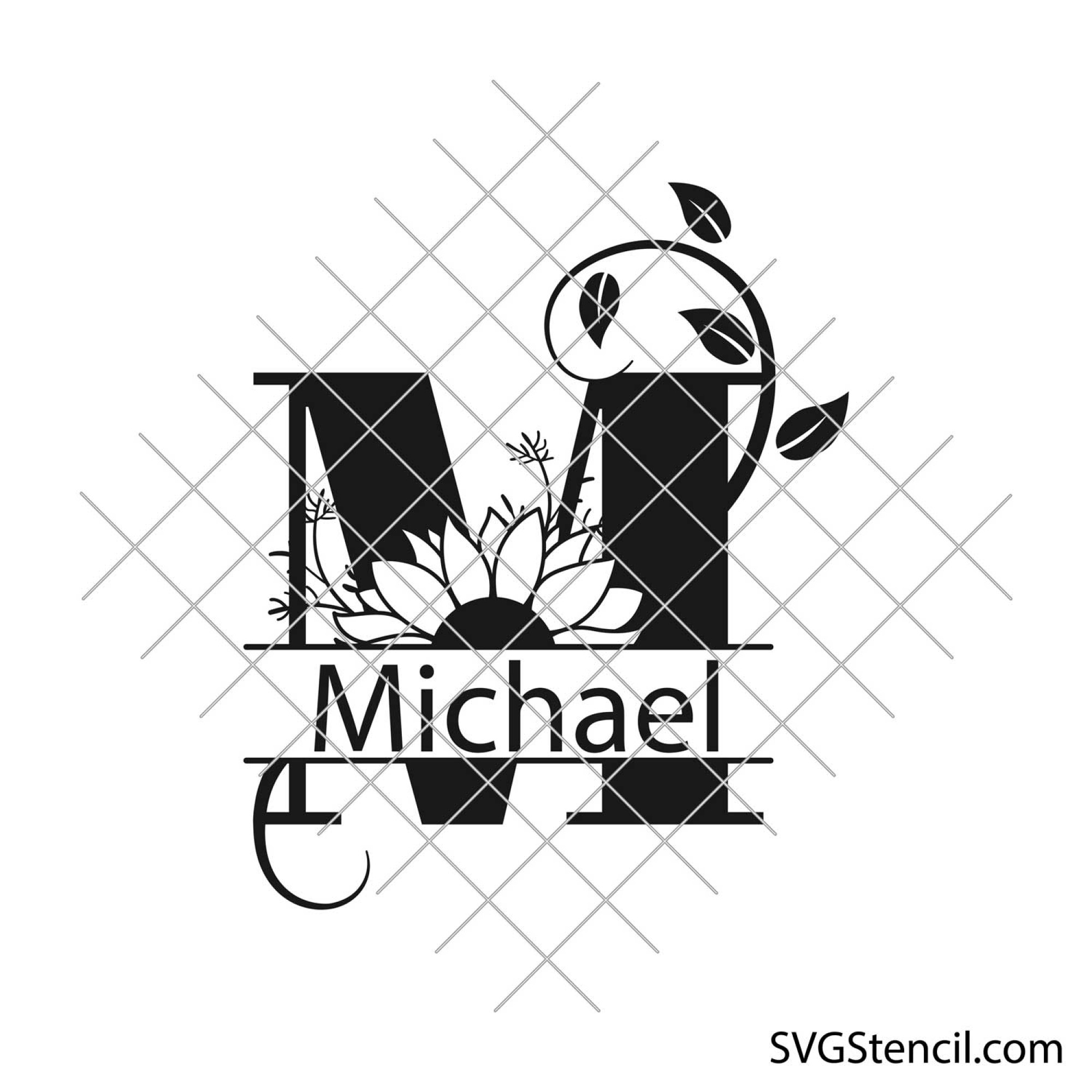 Spilt letter with flowers svg | Floral font svg - SVGStencil