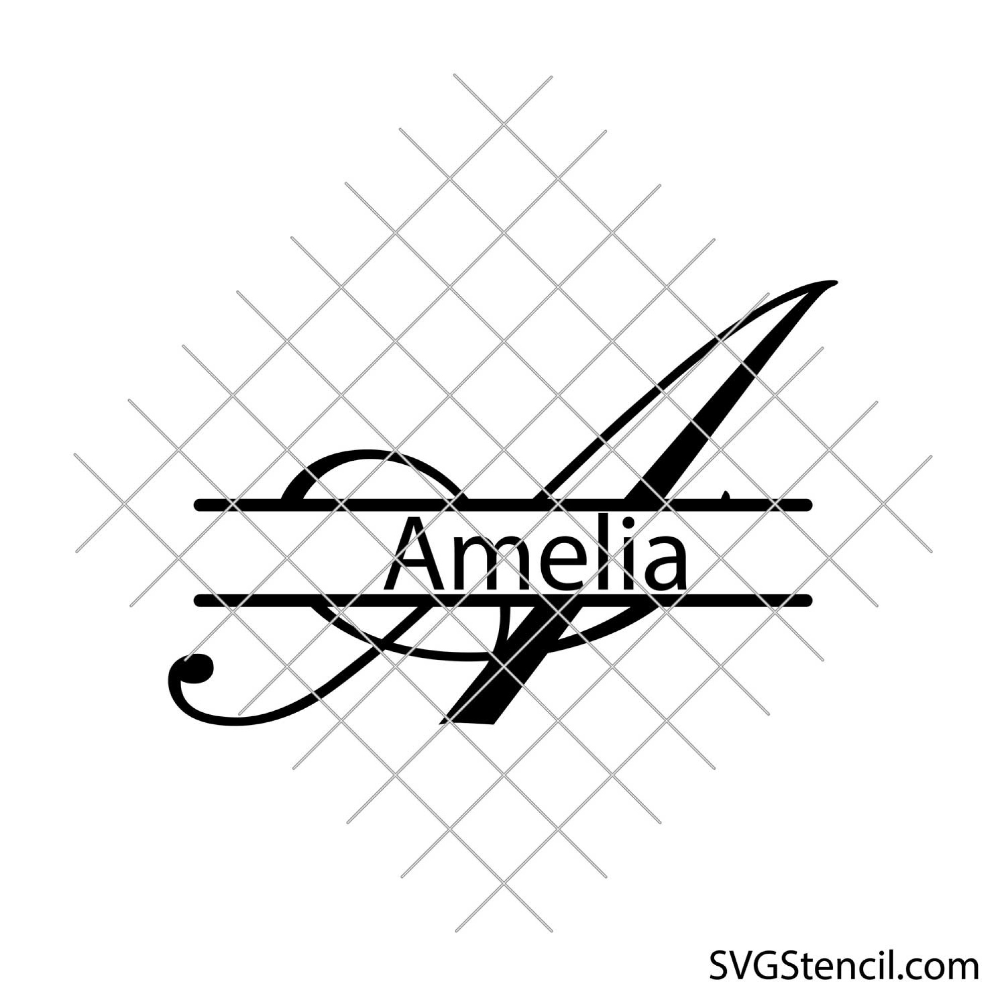 Spilt letter svg | Last name svg | Family name frame - SVGStencil