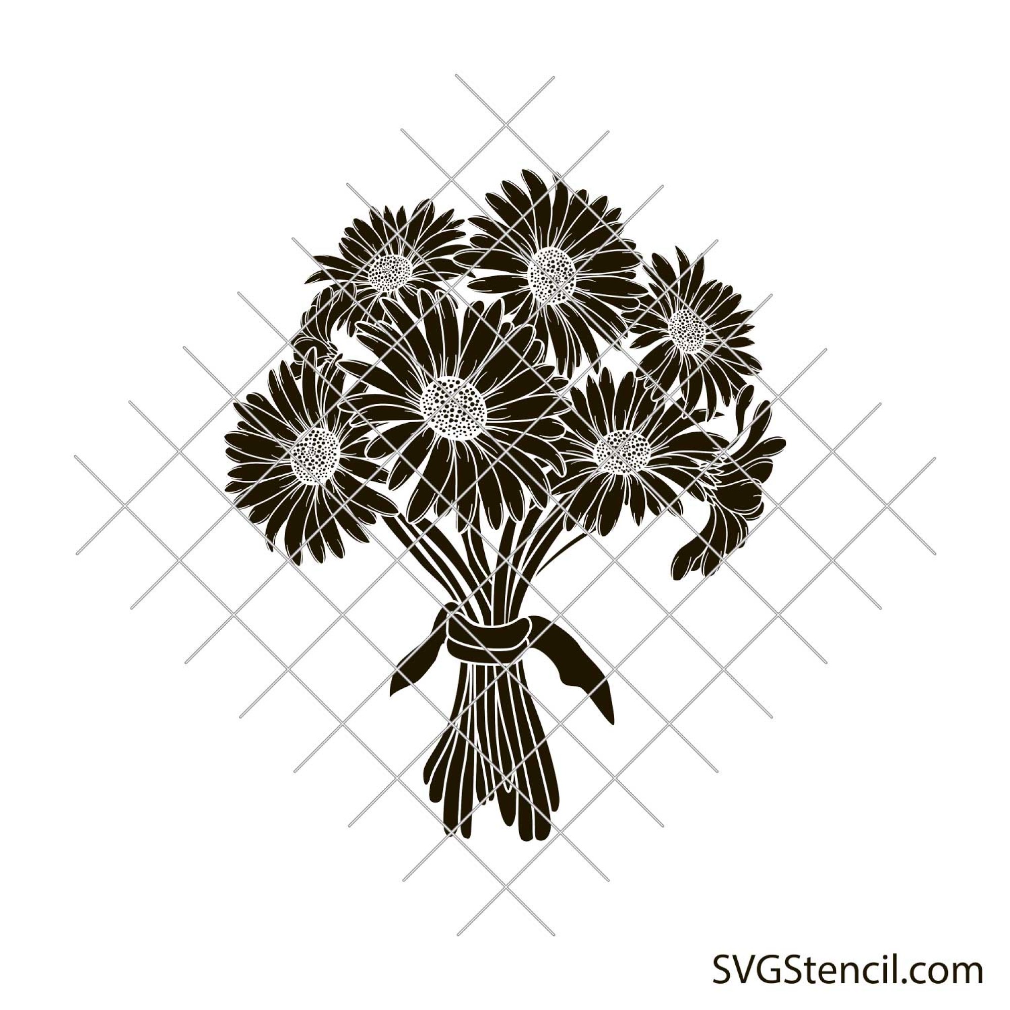 Simple daisy svg | Gerbera daisy svg | Flowers svg - SVGStencil