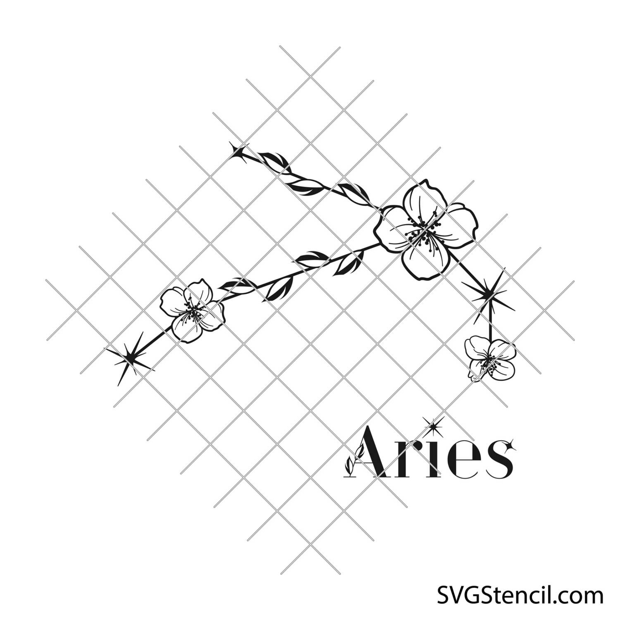 Сonstellation with flowers | Star zodiac svg |Horoscope svg - SVGStencil