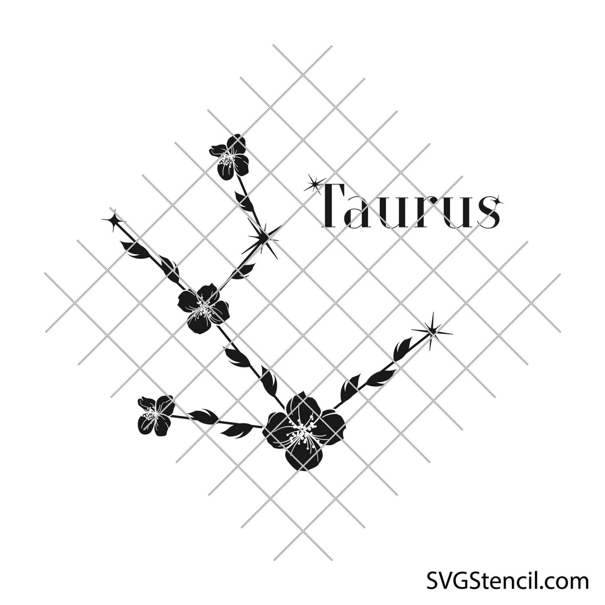 Сonstellation svg | Astrology svg | Floral taurus svg - SVGStencil