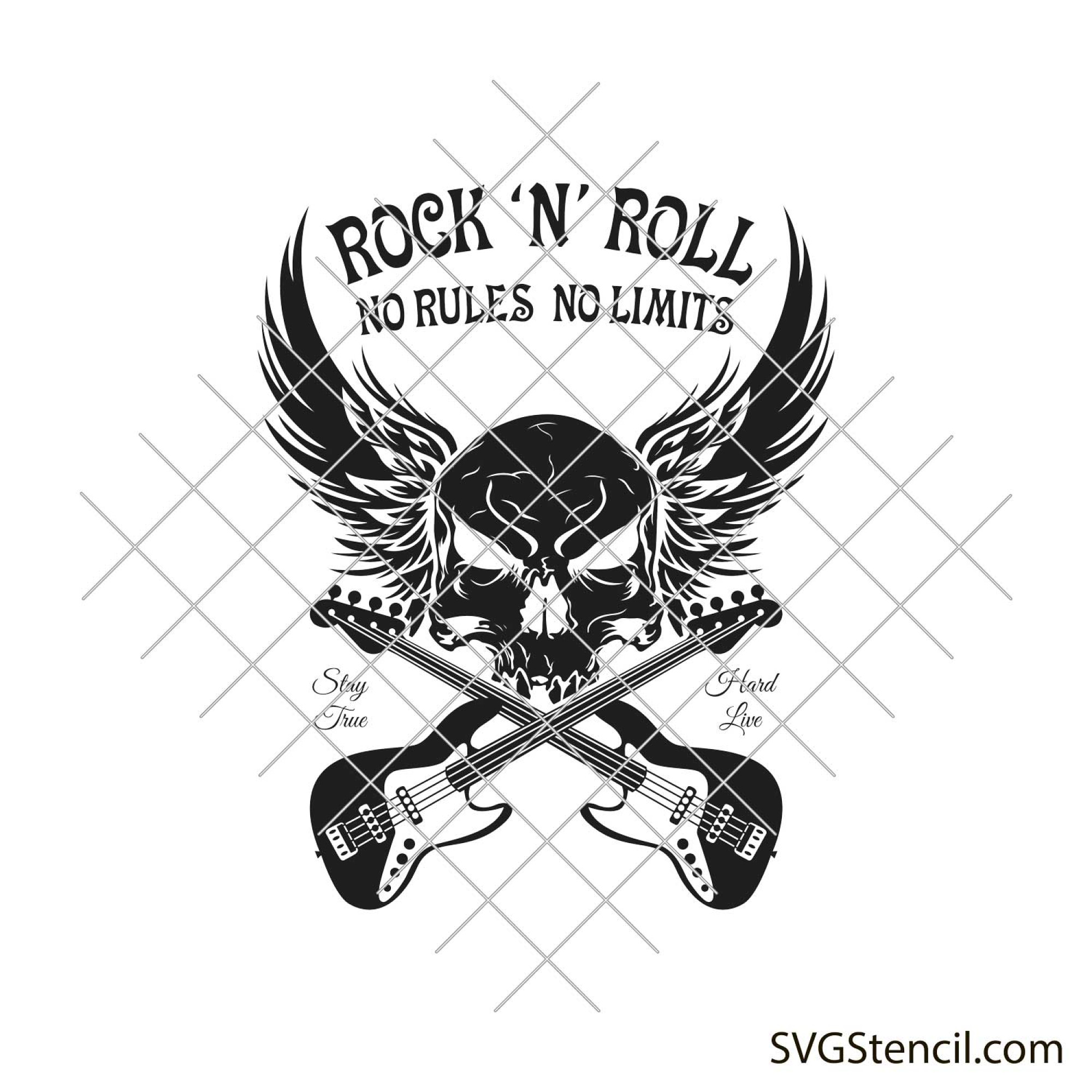 Rock and Roll music svg | Guitar player svg | Bassist svg - SVGStencil