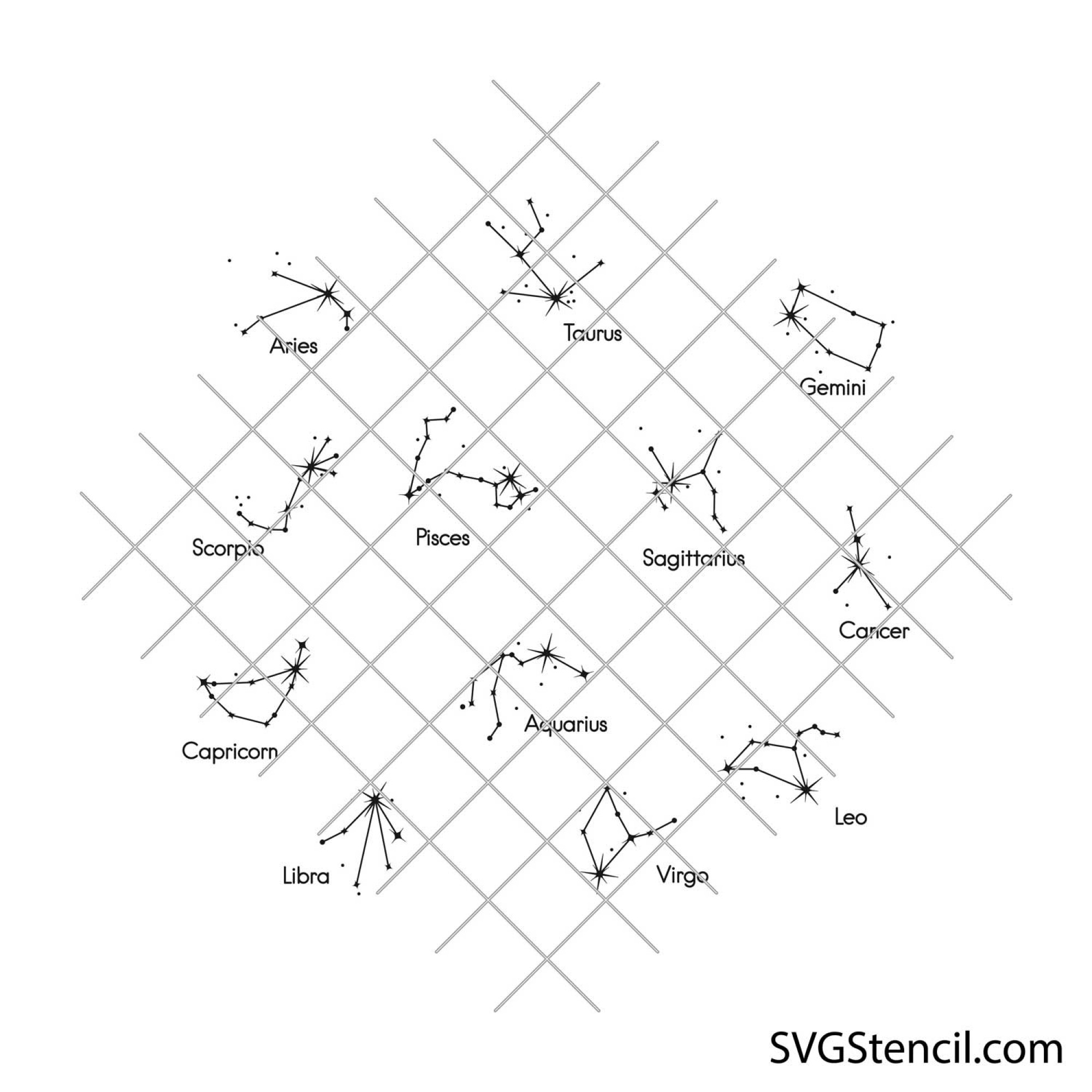 Сonstellation svg | Astrology svg | Horoscope svg - SVGStencil