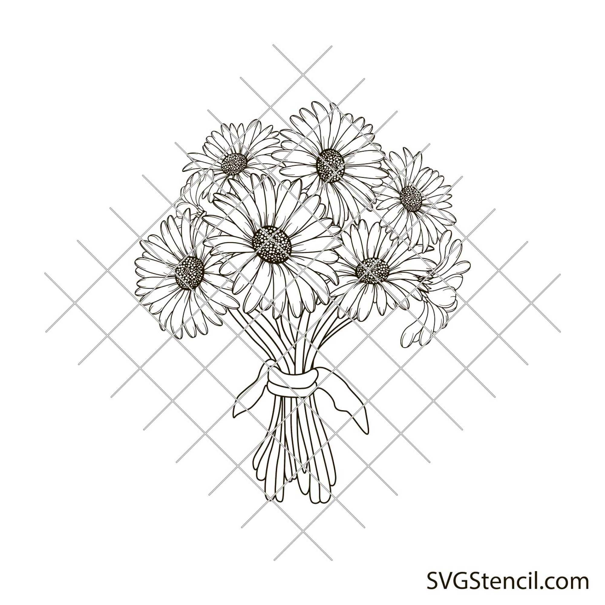 Flower svg | White daisy svg | Summer svg - SVGStencil