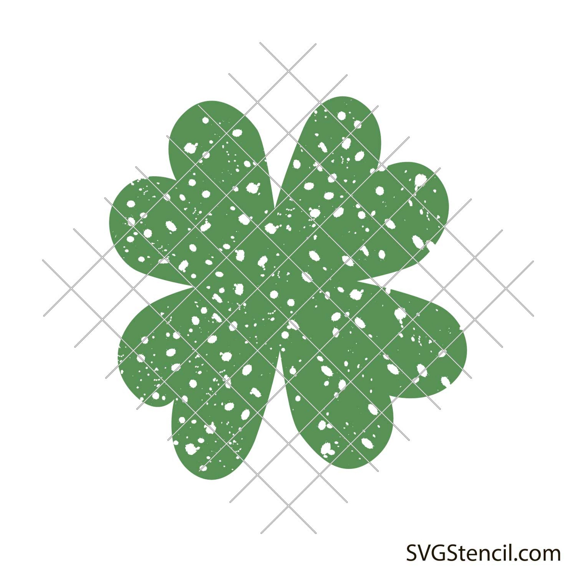 Distressed clover svg | Free svg | Distressed shamrock svg - SVGStencil