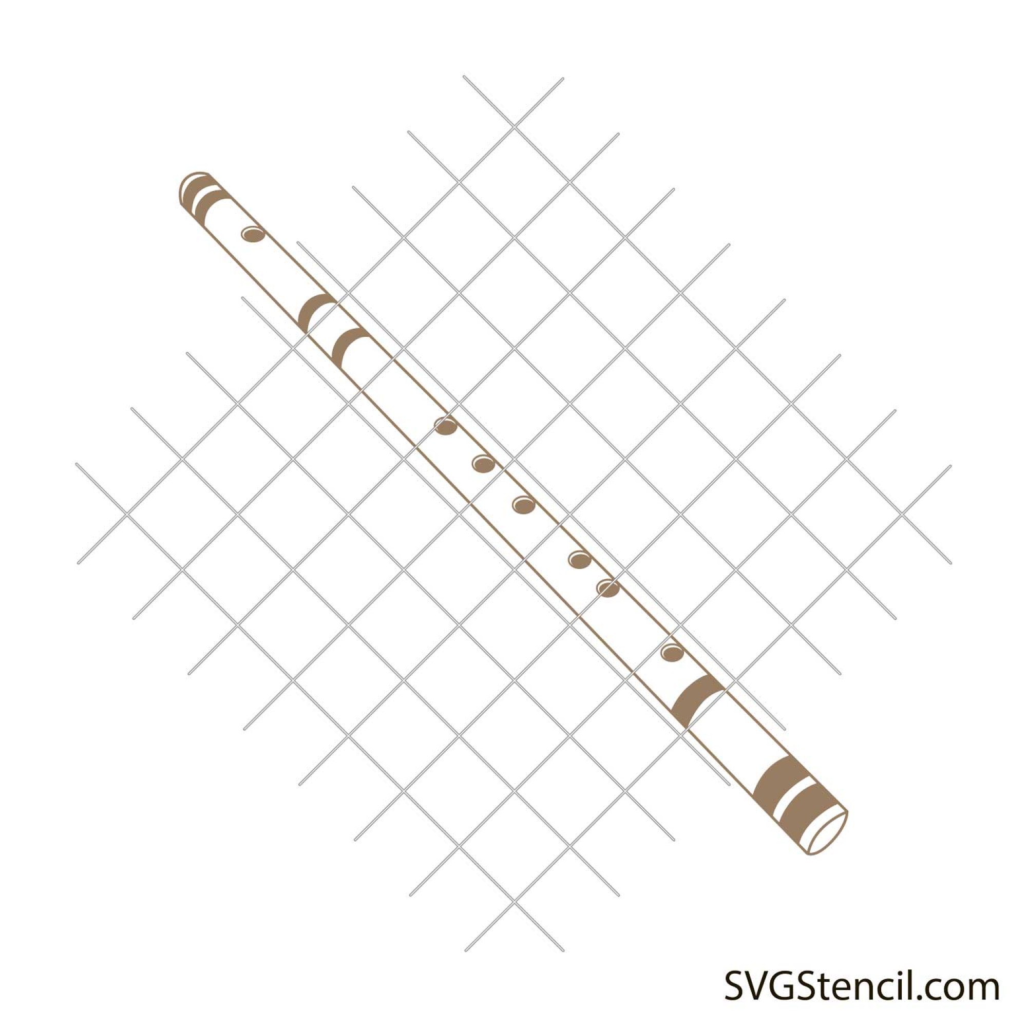 Flute svg FREE | Flute design svg | Musical instrument svg - SVGStencil