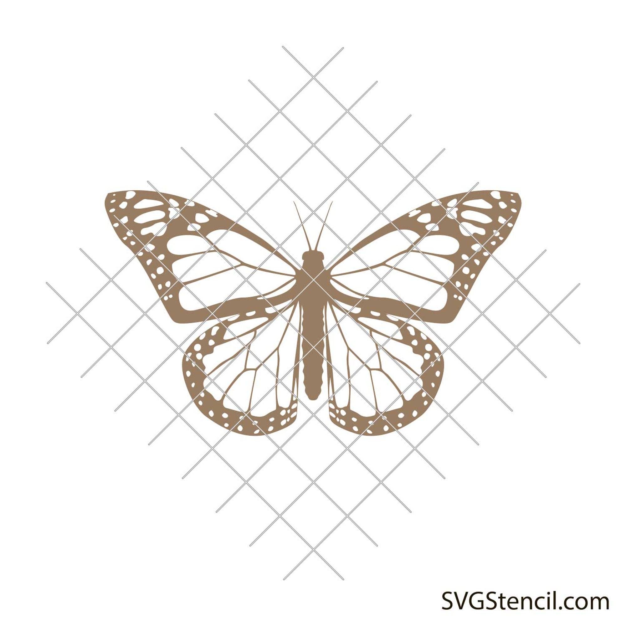 Free simple butterfly svg | Monarch butterfly svg - SVGStencil