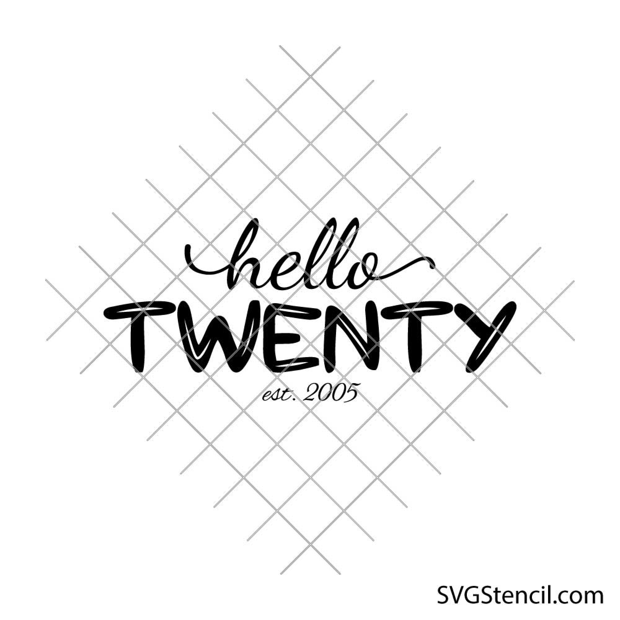 Twentieth Birthday svg | Est 2005 Svg |Birthday t-shirt svg - SVGStencil