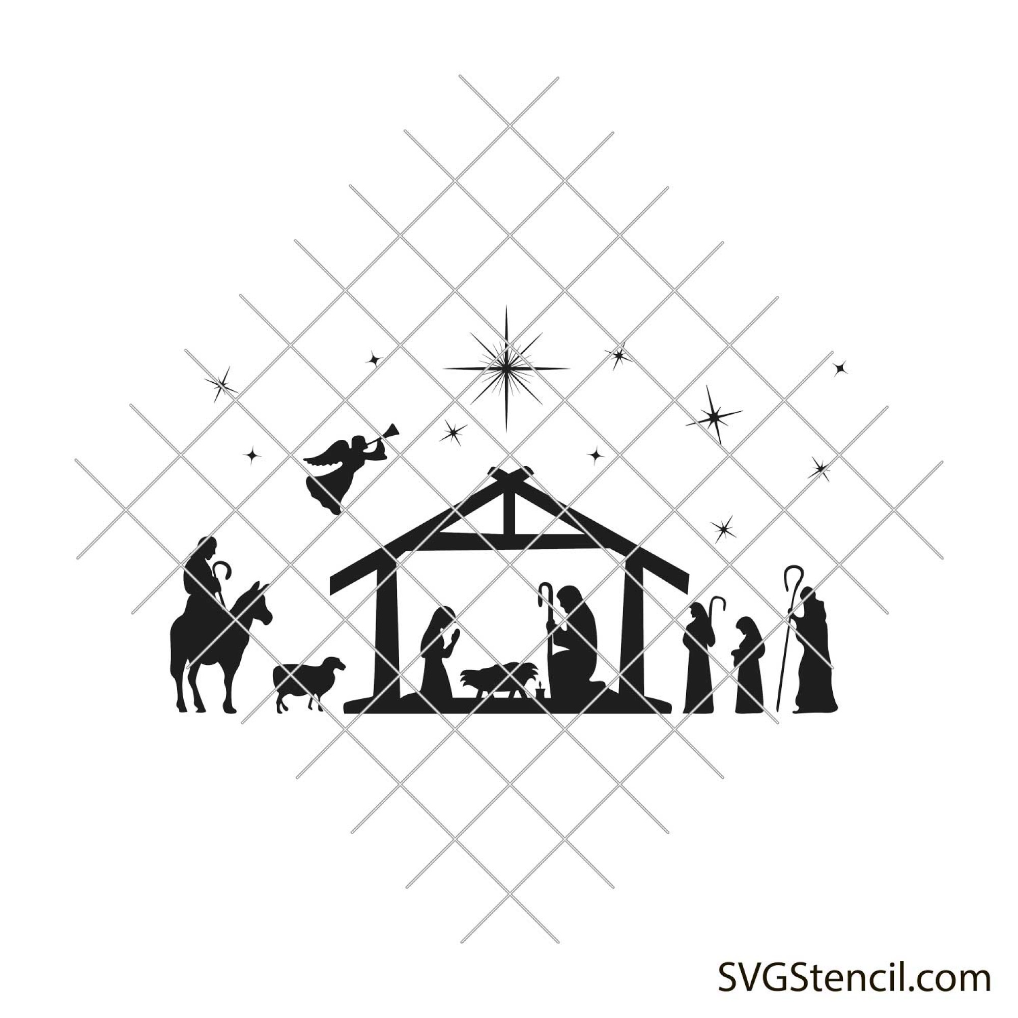 Holy family svg | Baby Jesus svg | Christmas svg - SVGStencil