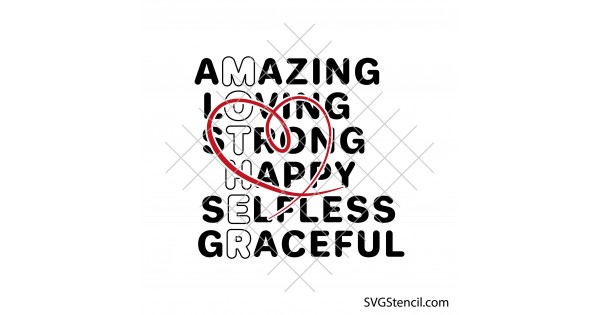 Mother day quote svg | Graceful Svg | Gift for mother design - SVGStencil