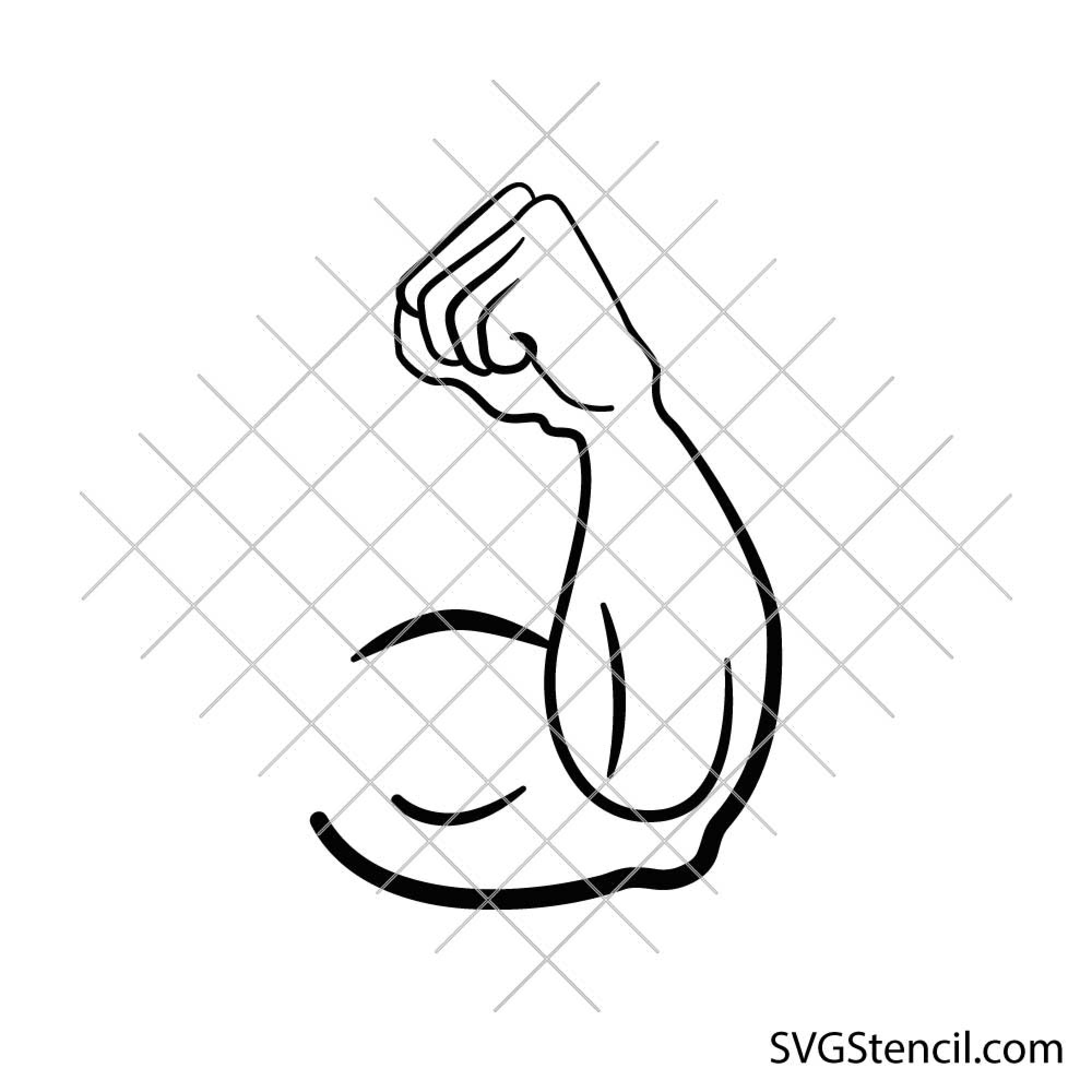 Man biceps svg | Gym arm svg | Strong man svg - SVGStencil
