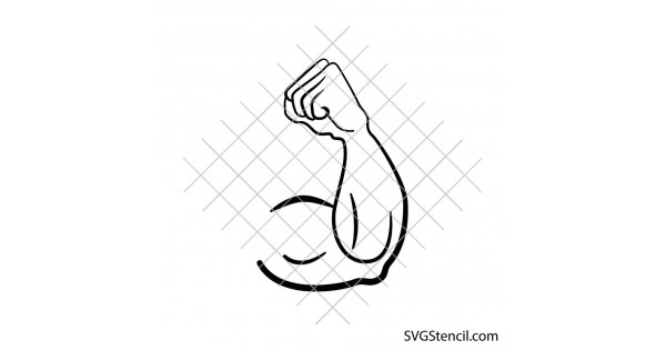 Man biceps svg | Gym arm svg | Strong man svg - SVGStencil