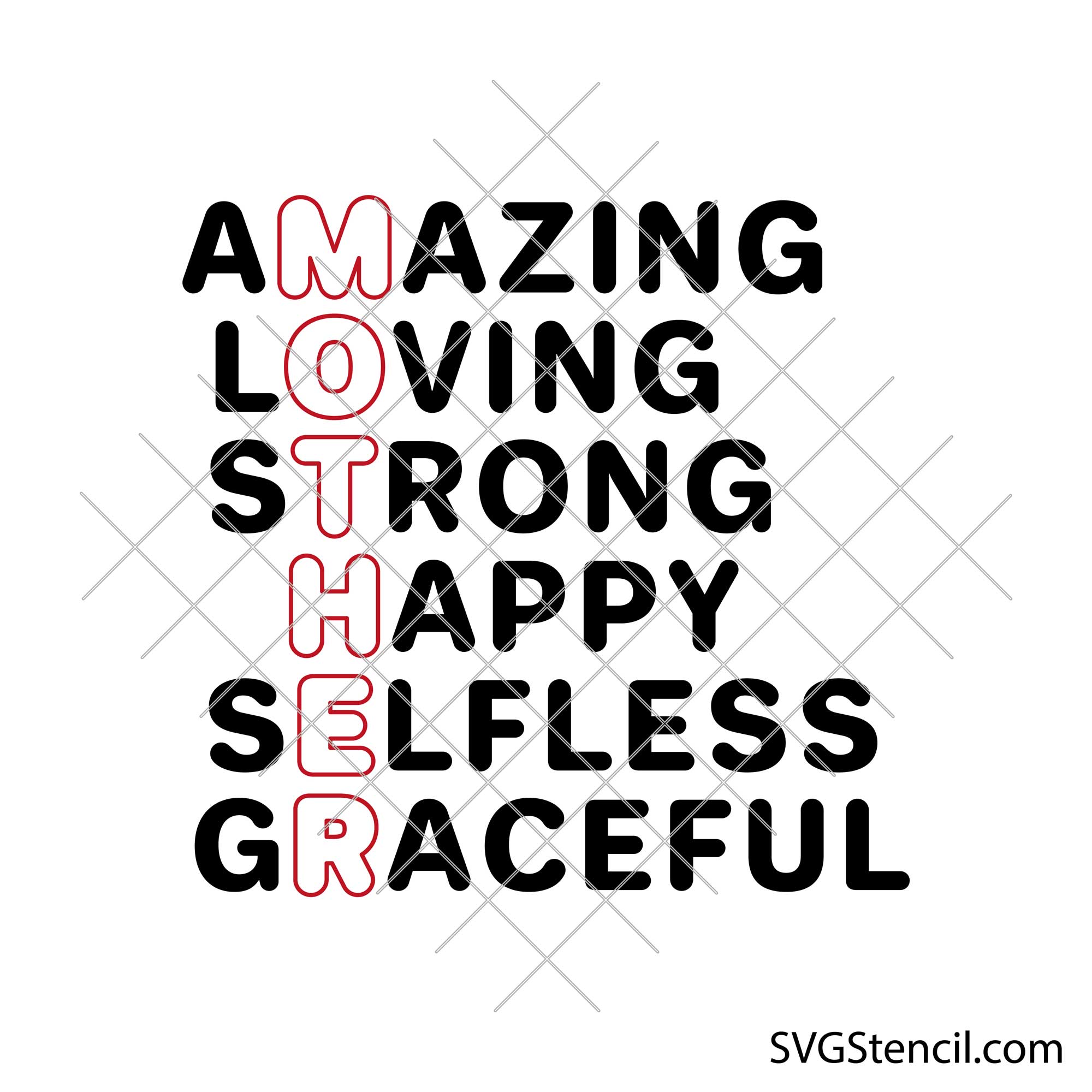 Mother day quote svg | Graceful Svg | Gift for mother design - SVGStencil