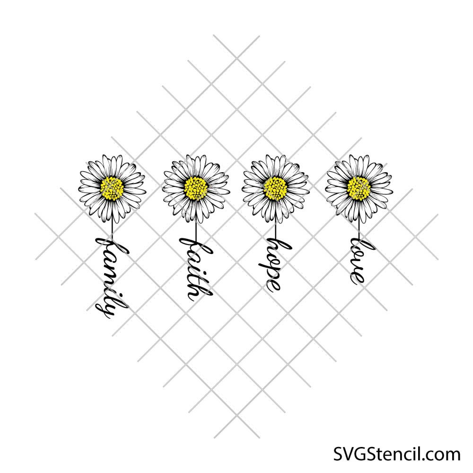 Coating daisy png | Bible verse svg | Simple daisy svg - SVGStencil