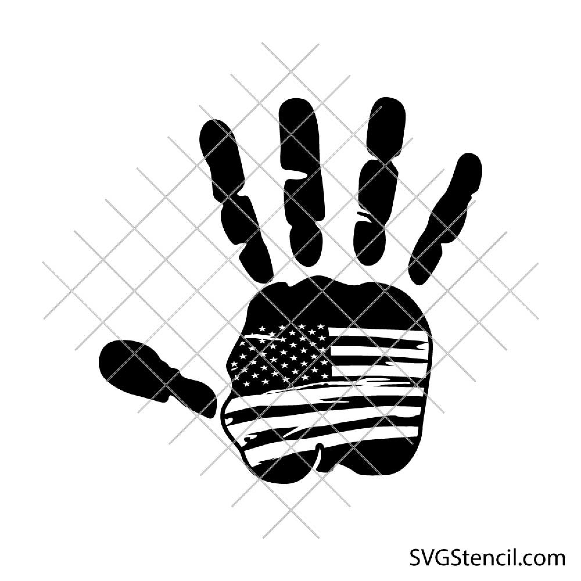 Handprint svg | Flag hand svg | Vinyl craft - SVGStencil