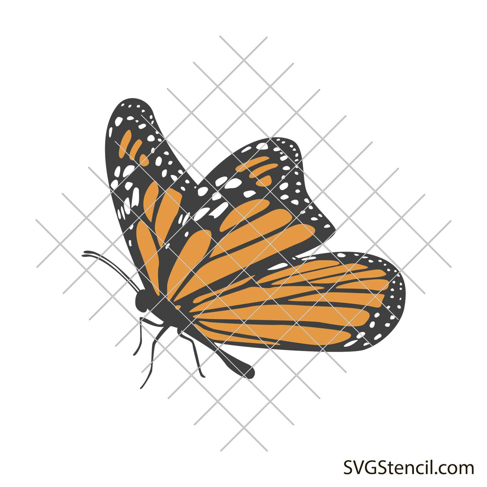 Flying butterfly svg | Layered monarch butterfly svg - SVGStencil